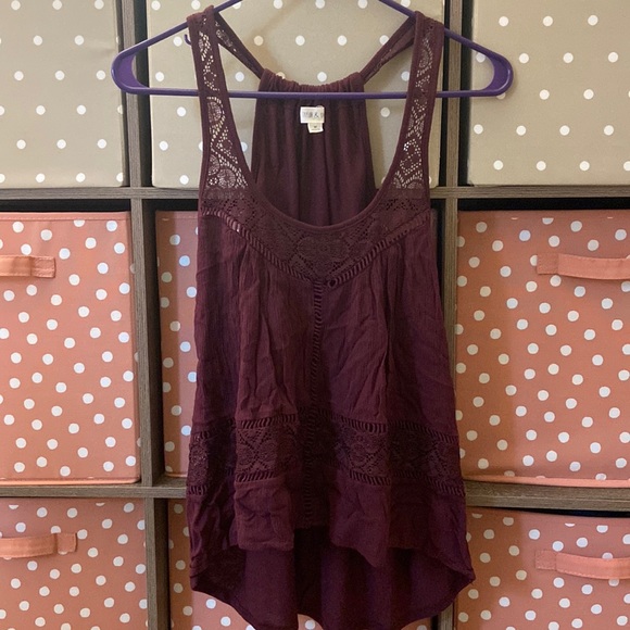 Taylor & Sage | Tops | Taylor And Sage Flowy Eyelet Lace Hi Low Tank Top | Poshmark